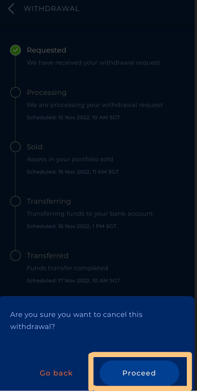 How to cancel an internal transfer / withdrawal request? – Syfe