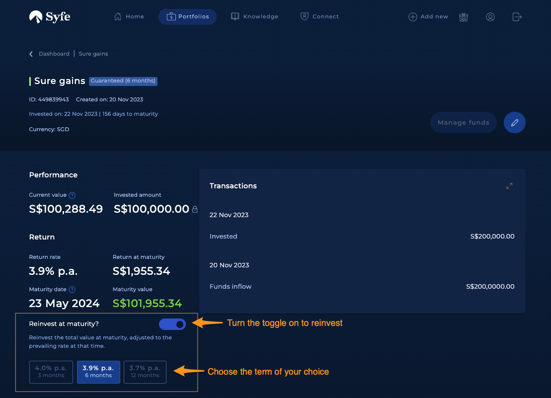 On Maturity – Syfe