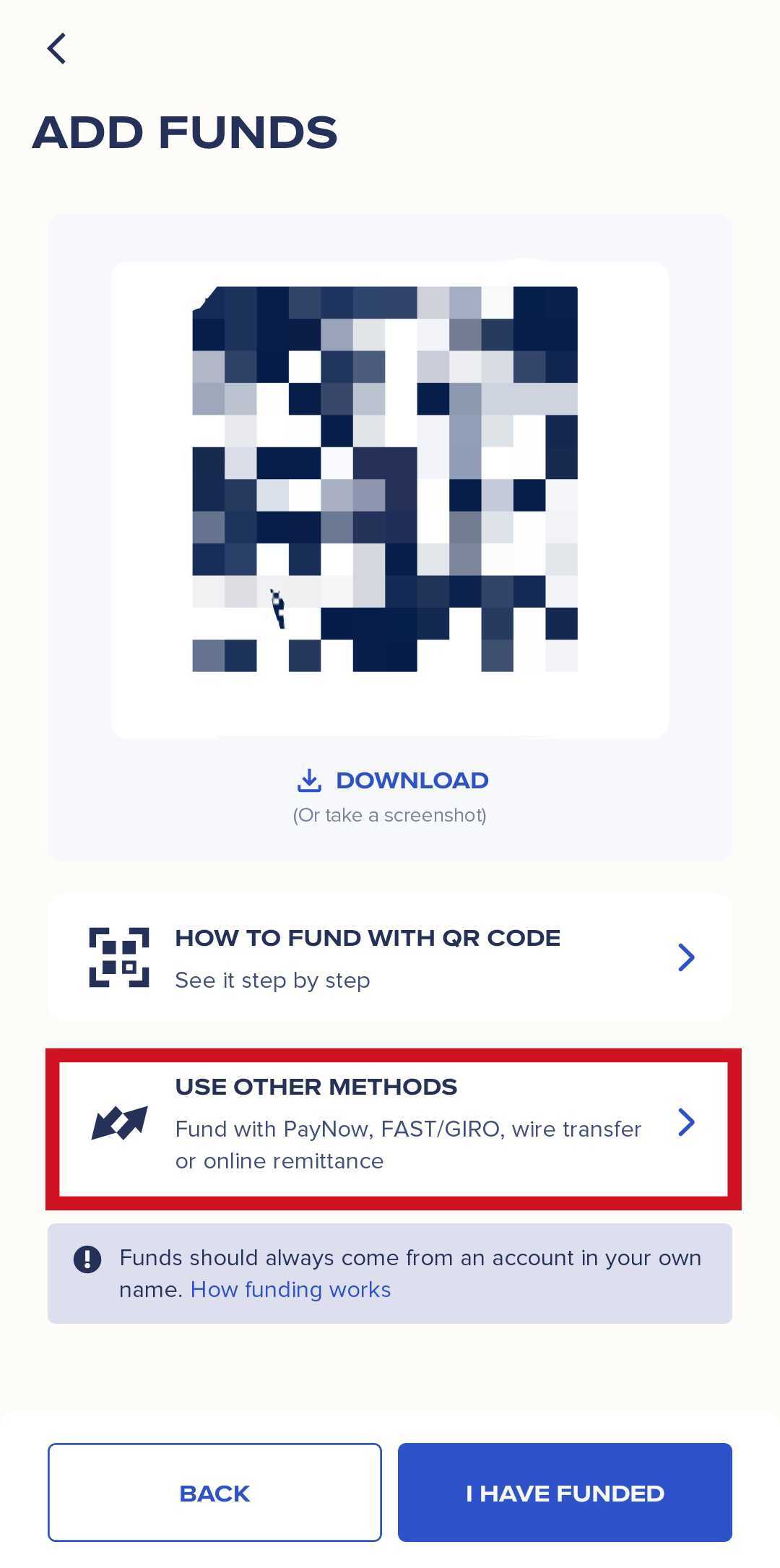Funding Brokerage account – Syfe