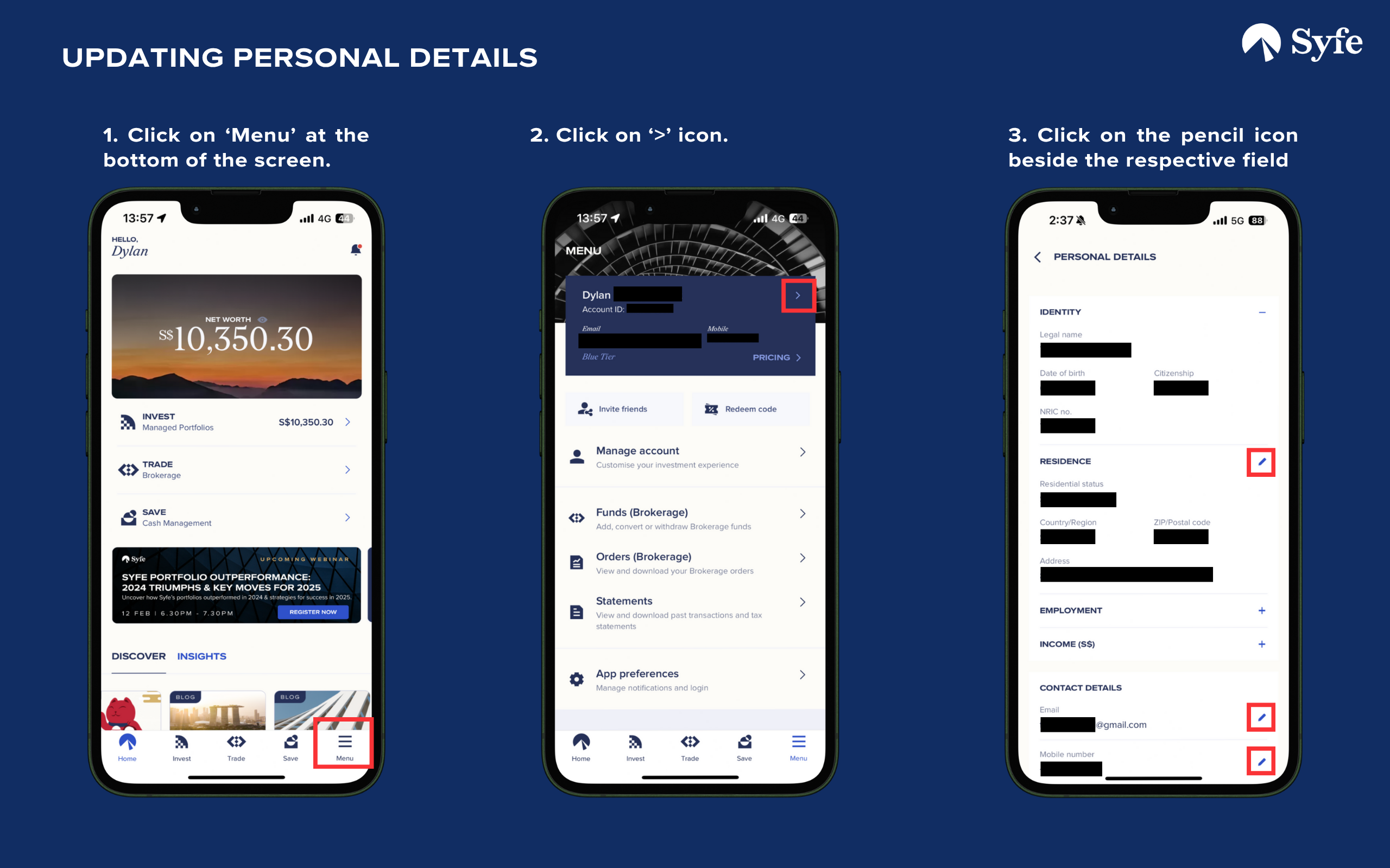 How do I update my personal details? – Syfe